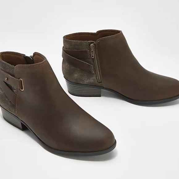 Clarks | Shoes | Clarks Collection Brown Leather Booties Nwot | Poshmark